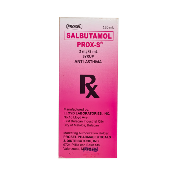 PROX-S Salbutamol Sulfate 2mg / 5mL Syrup 120mL price in the ...